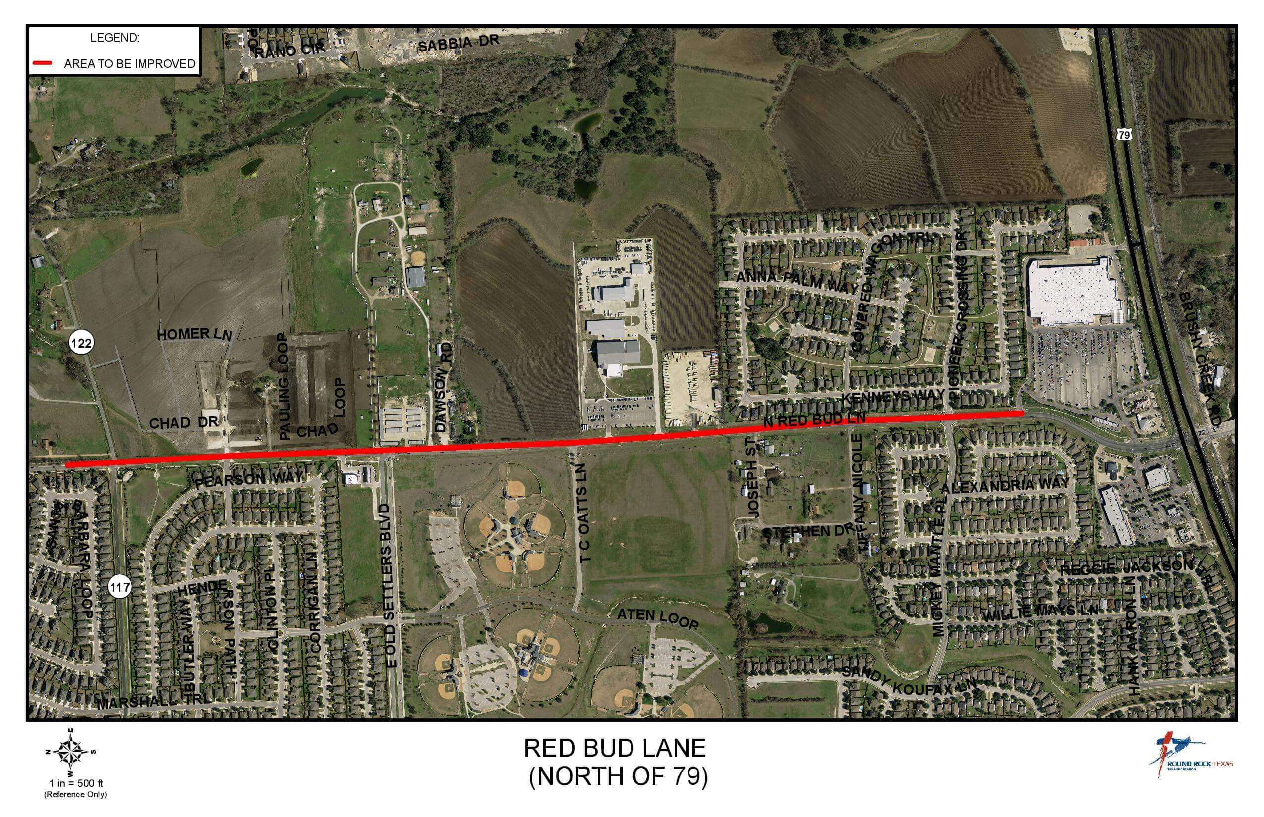 Red Bud Lane North- US 79 to CR 117 - City of Round Rock